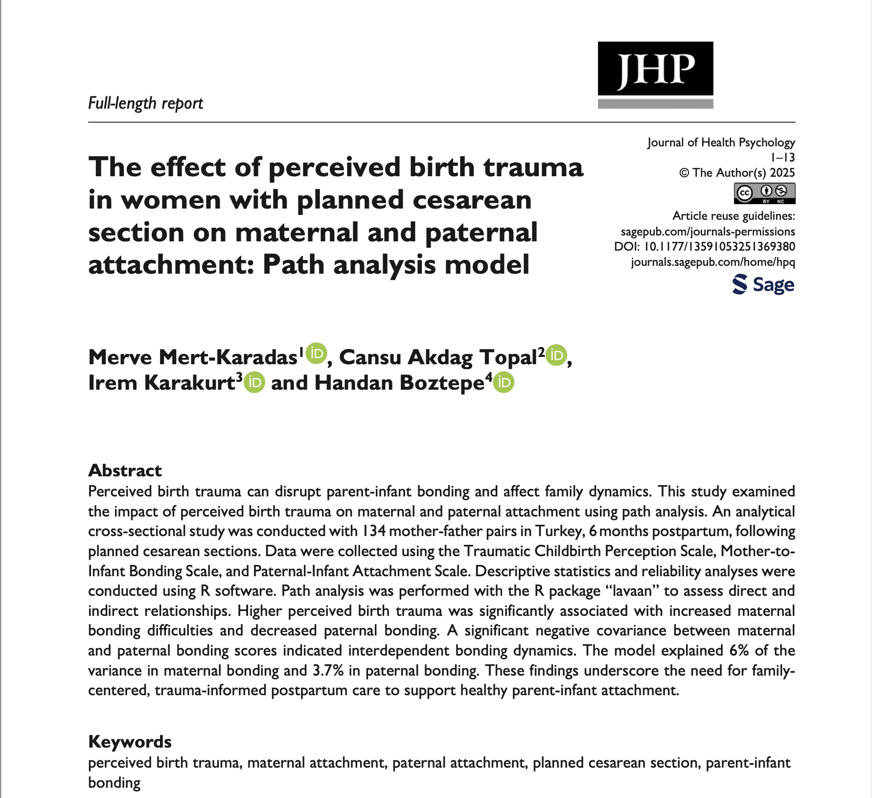 ATILIM UNIVERSITY - Nursing - Published Articles; Res. Assist. İrem ...